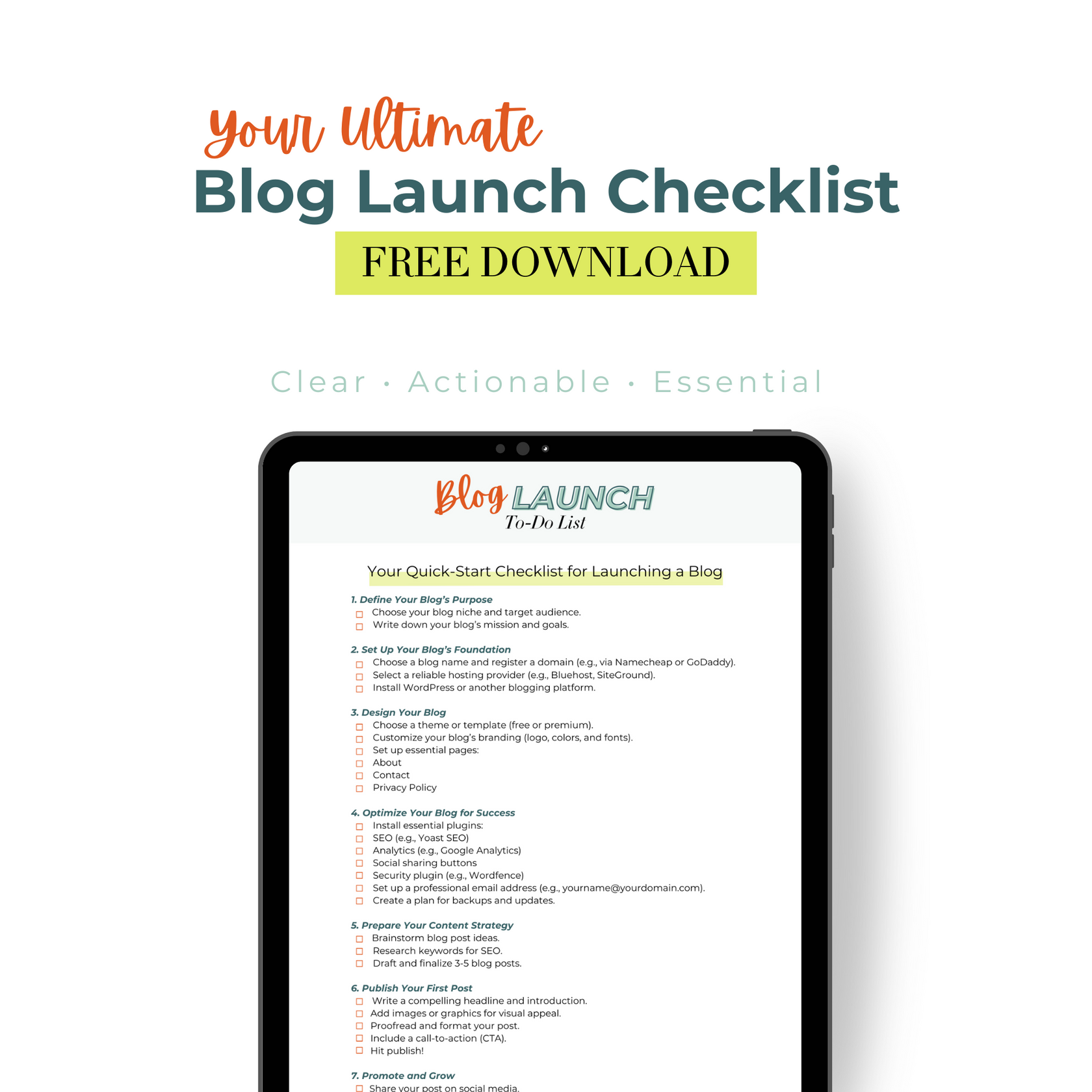 Blog Launch Checklist – The Launch Hub